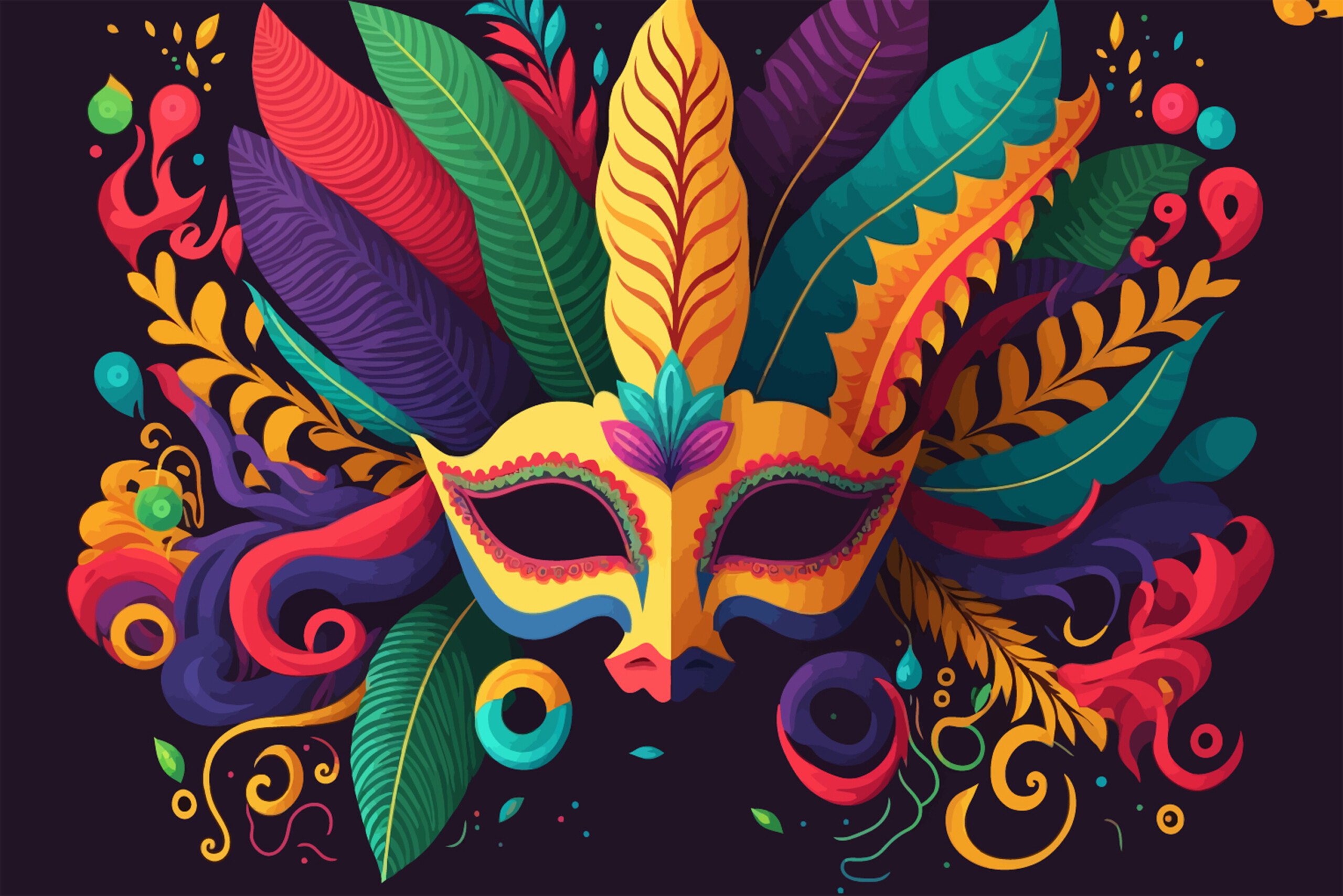 Adult Colorful Mask coloring page - Mimi Panda