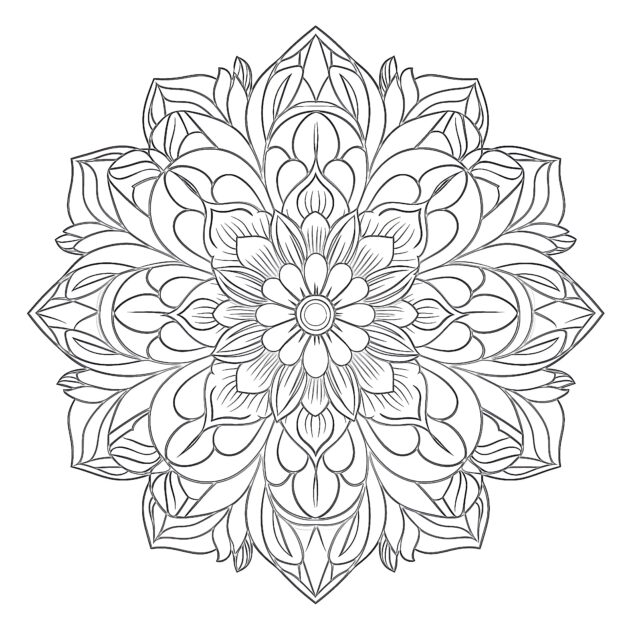 Printable Adult Mandala Flower Coloring Page | Coloring Pages Mimi Panda
