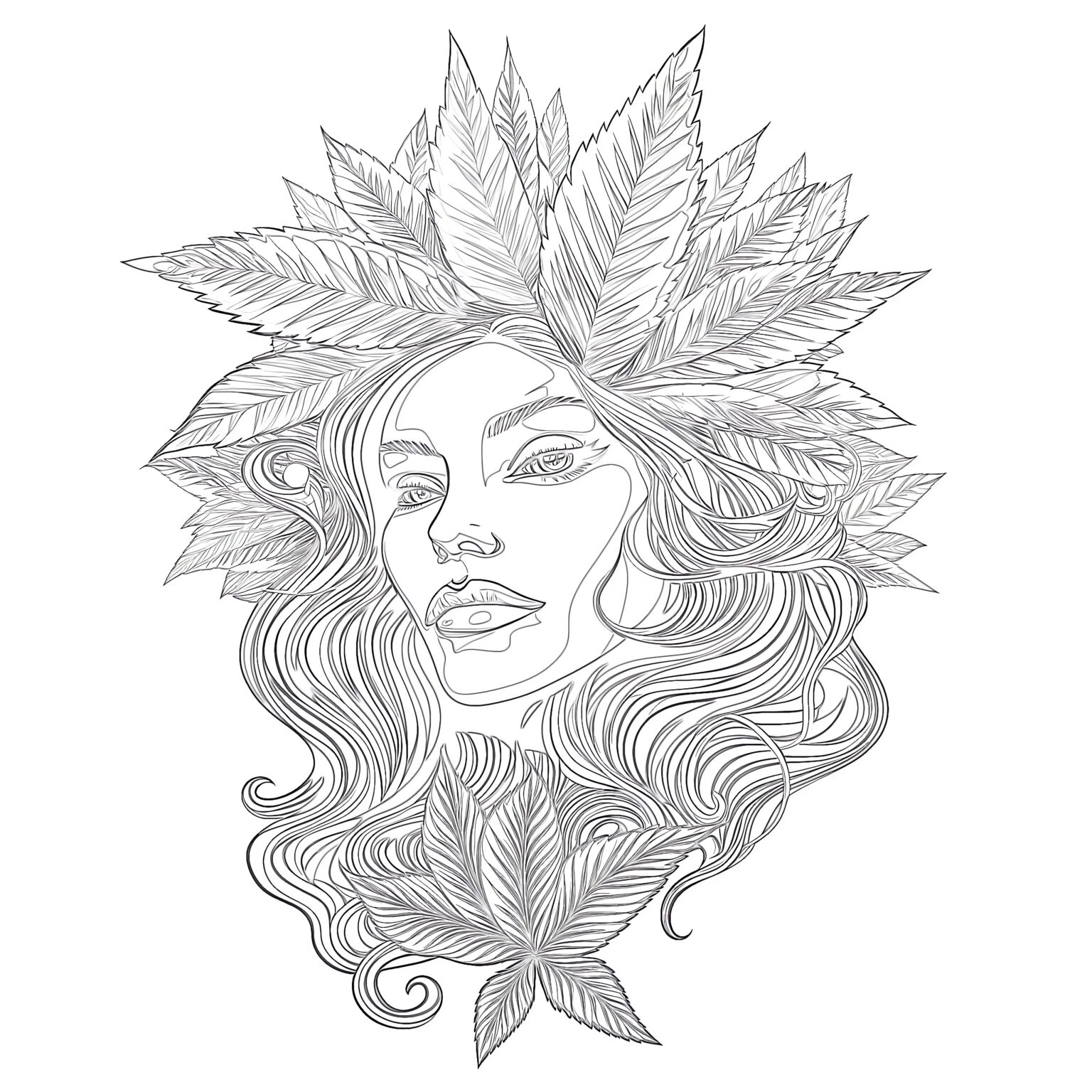Printable Adult Psychedelic Marijuana Coloring Page | Coloring Pages ...