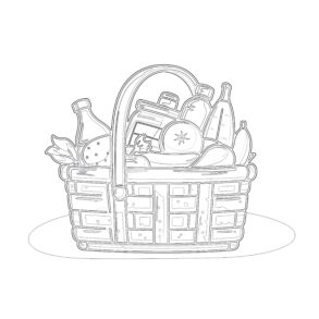 World Food Set Coloring Page | Coloring Pages Mimi Panda