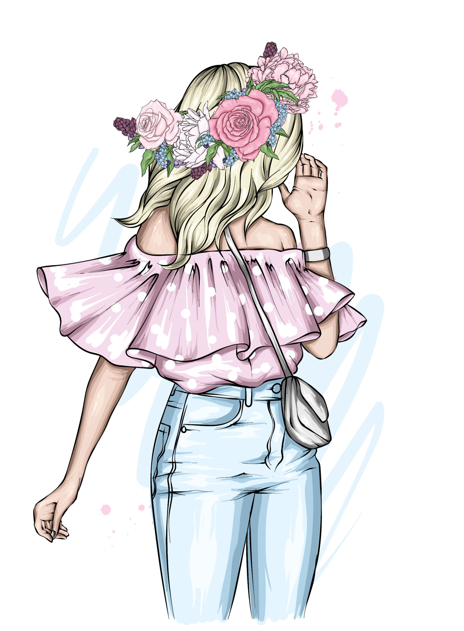 Printable Beautiful Summer Girl Coloring Page - Mimi Panda
