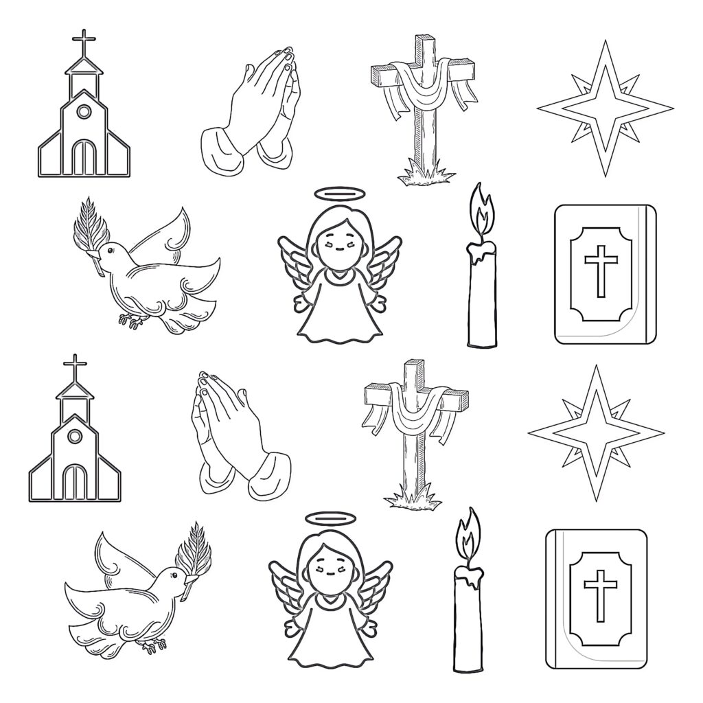 Catholic Pattern Coloring Page | Coloring Pages Mimi Panda