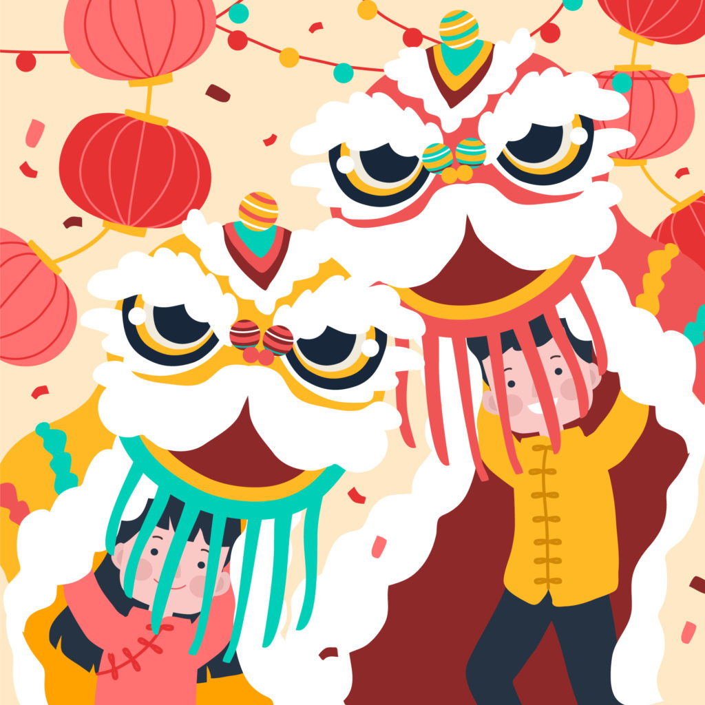 Printable Chinese New Year Dance Coloring Page - Mimi Panda