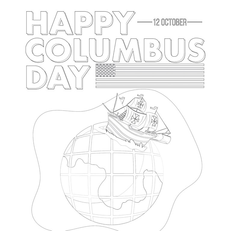 Columbus Day Coloring Page | Coloring Pages Mimi Panda