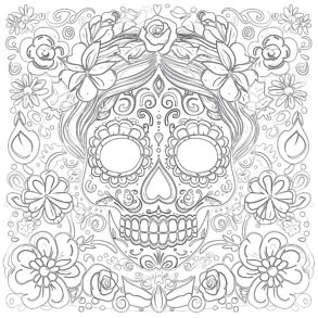 Dia De Los Muertos Coloring Page | Coloring Pages Mimi Panda