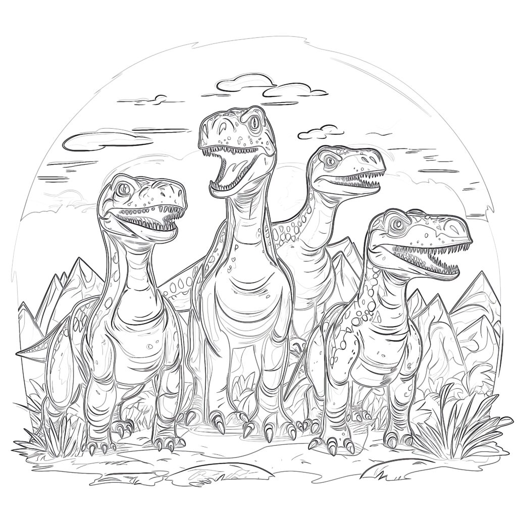Dinosaurs Coloring Page | Coloring Pages Mimi Panda