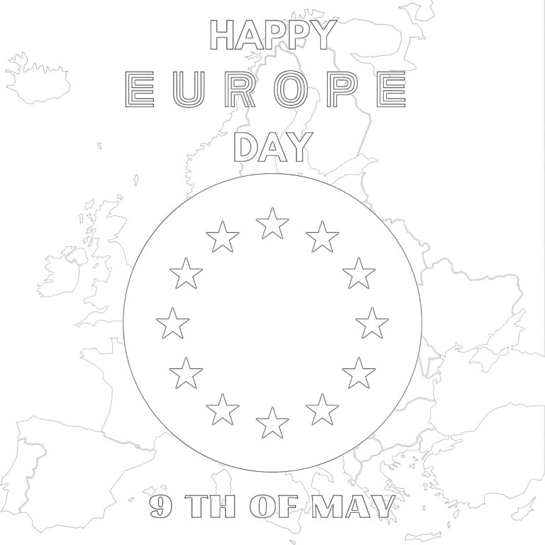 Europe Day Coloring Page | Coloring Pages Mimi Panda