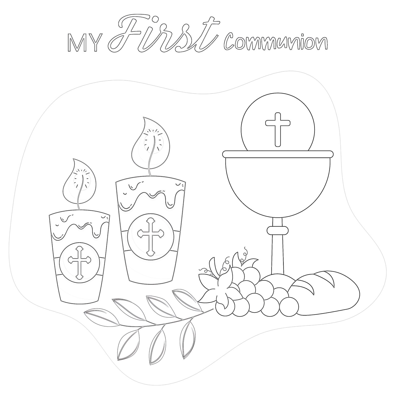 First Communion Coloring Page | Coloring Pages Mimi Panda