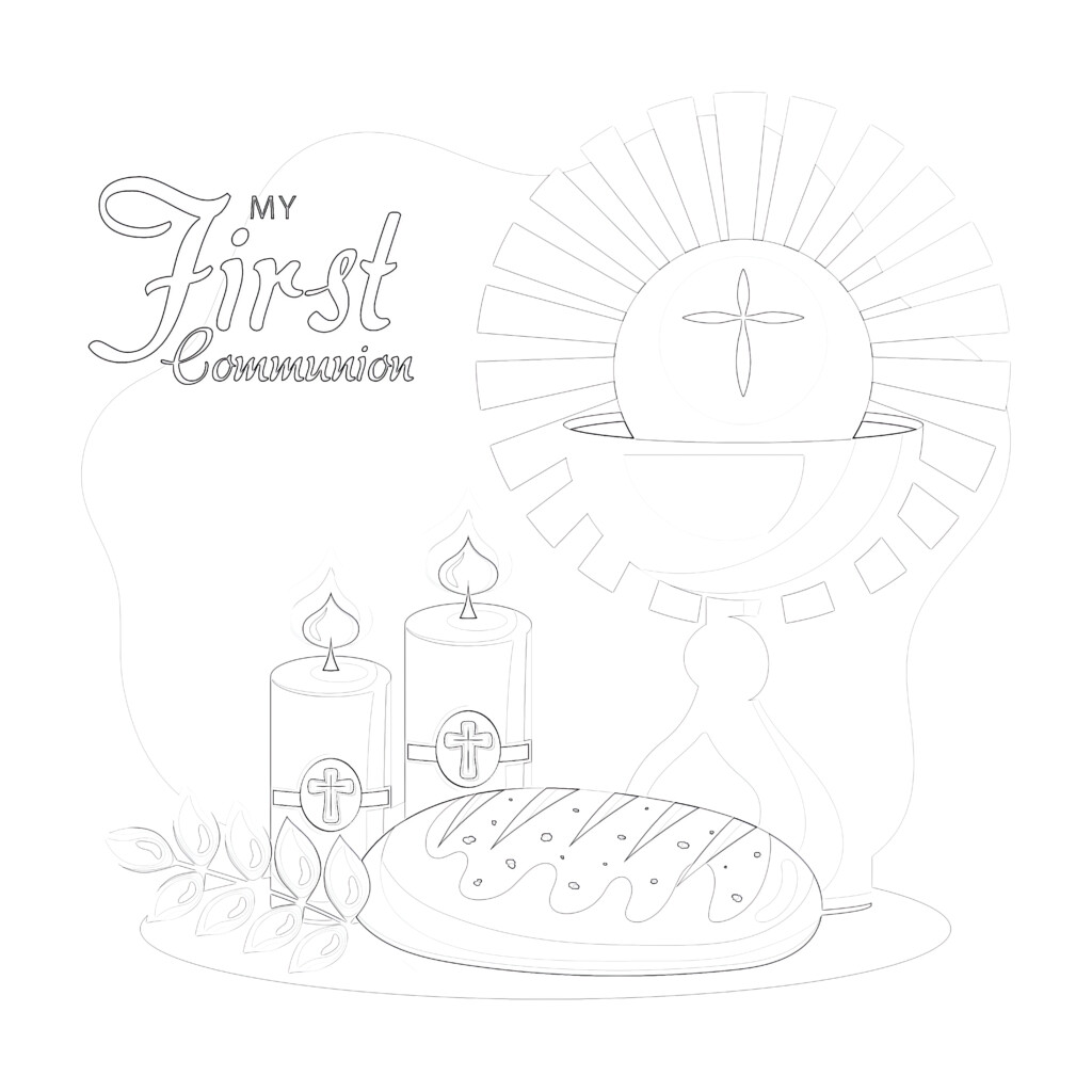 First Communion Coloring Page | Coloring Pages Mimi Panda