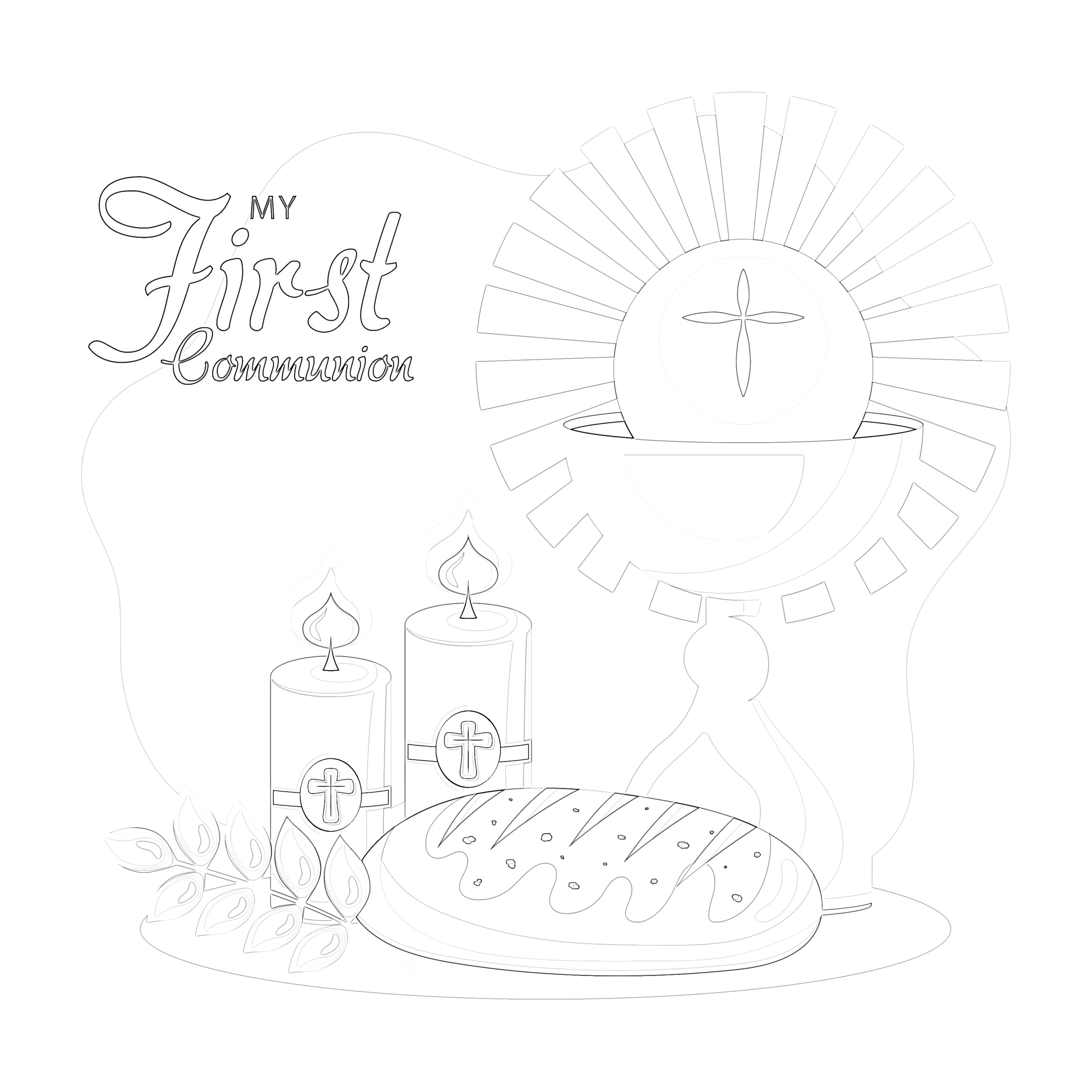 my first communion coloring page