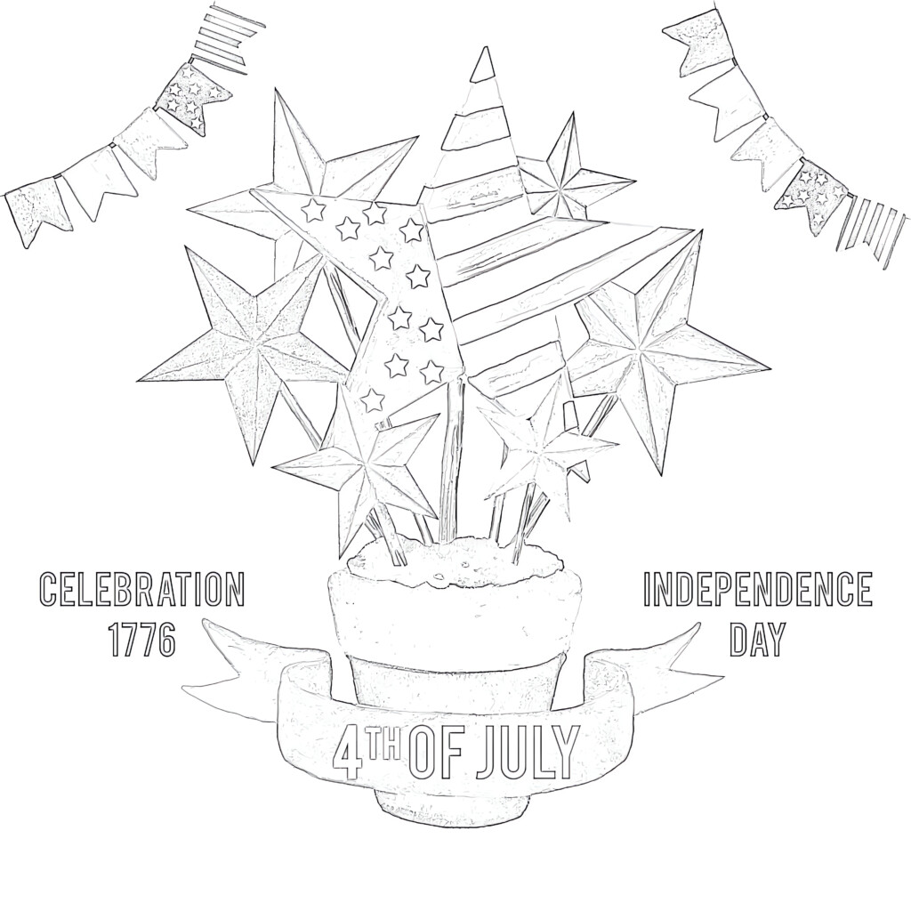 Printable Fourth Of July Coloring Page - Mimi Panda