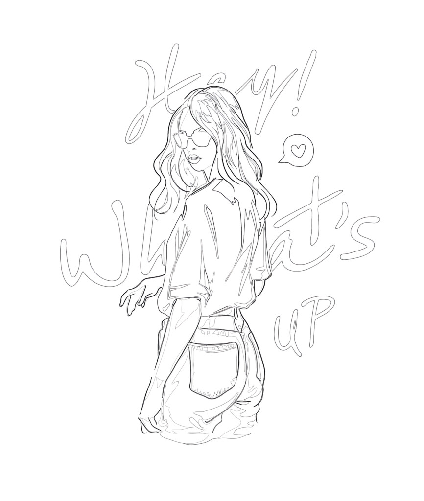 Printable Hey! What's Up? Coloring Page - Mimi Panda