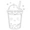 Kawaii Bubble Tea Coloring Page | Coloring Pages Mimi Panda