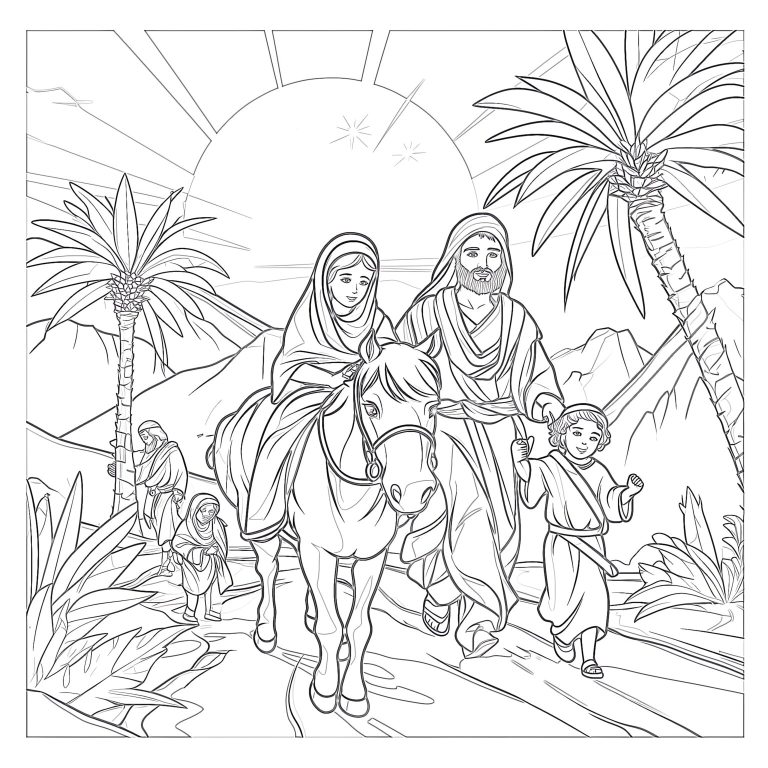 Palm Sunday Coloring Page | Coloring Pages Mimi Panda