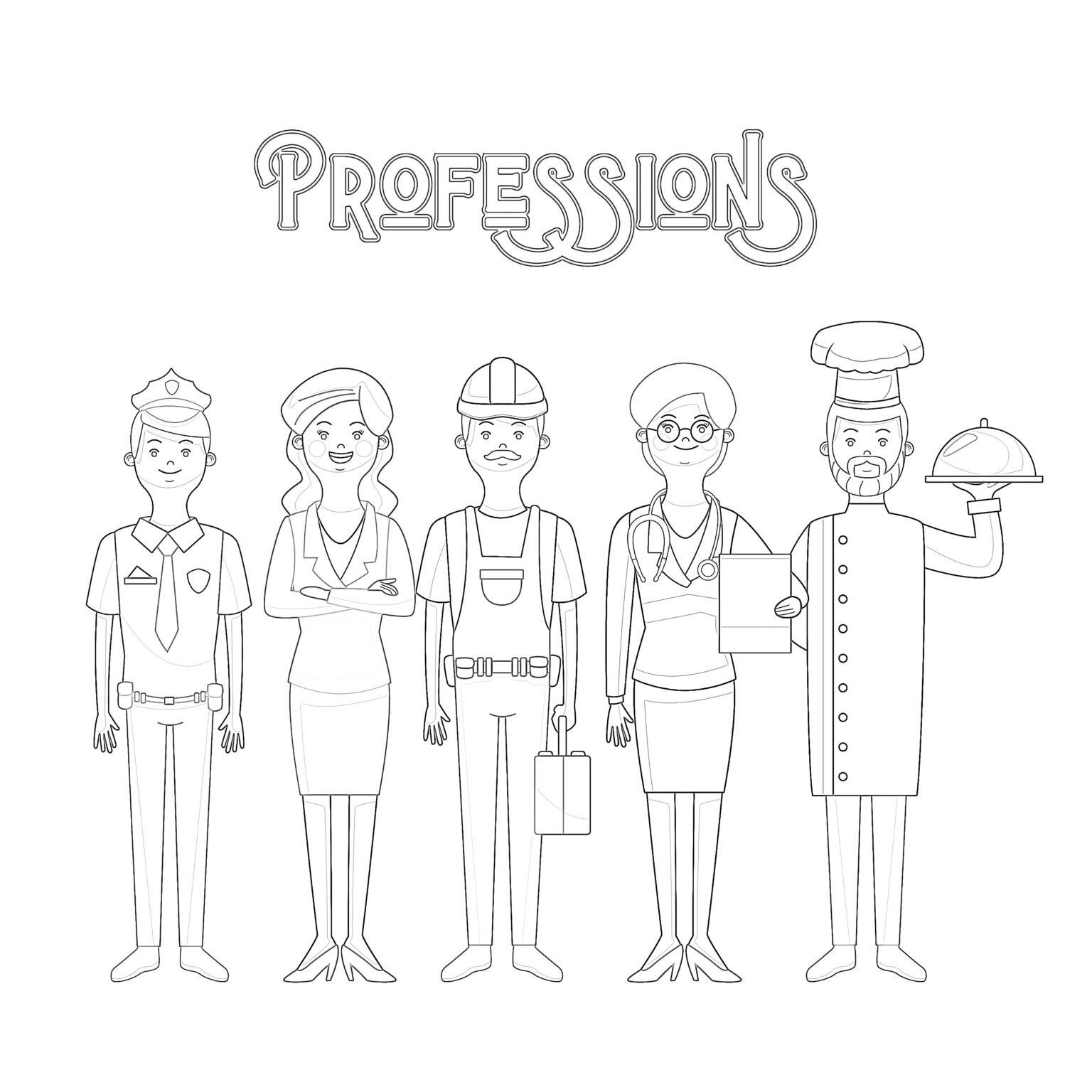 Professions Coloring Page | Coloring Pages Mimi Panda