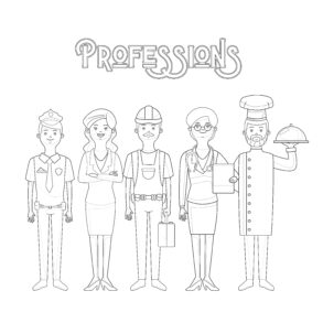 Professions Coloring Page | Coloring Pages Mimi Panda