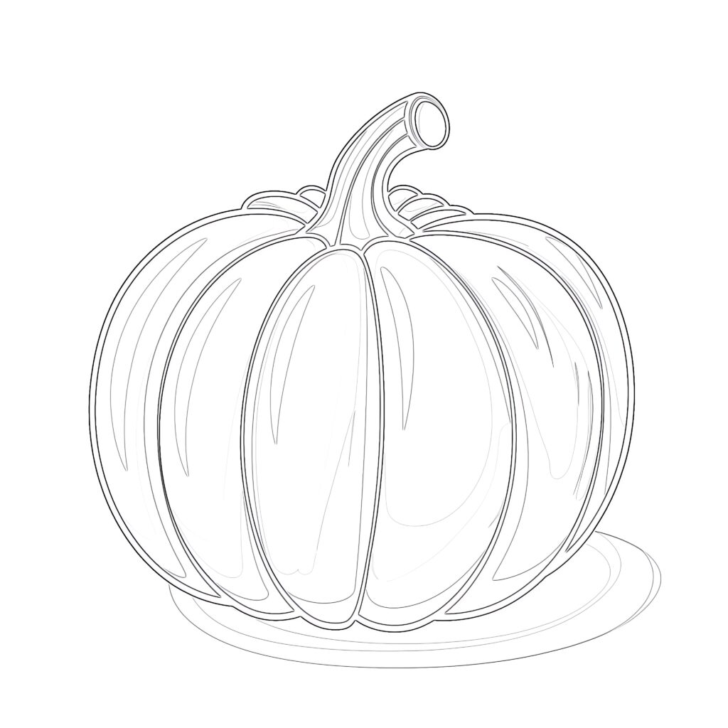 Pumpkin Coloring Page | Coloring Pages Mimi Panda