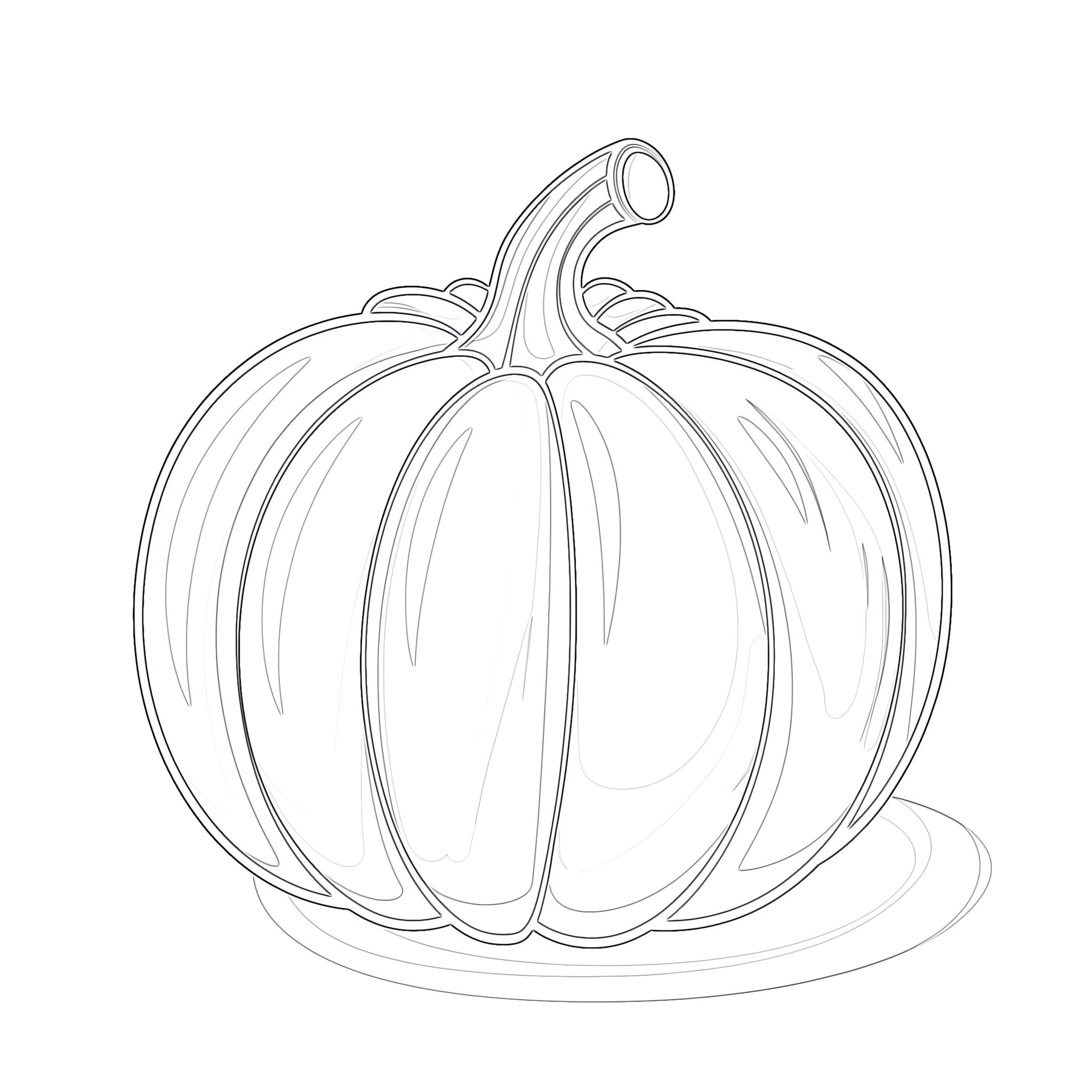 Pumpkin Coloring Page | Coloring Pages Mimi Panda