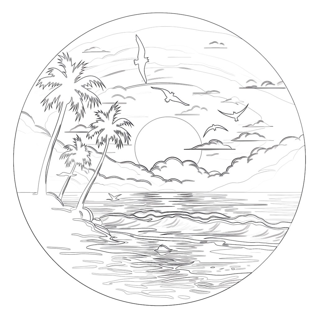 View Of The Beautiful Landscape In The Alps coloring page