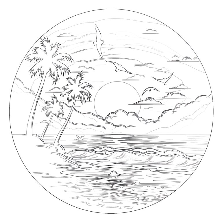 View Of The Beautiful Landscape In The Alps coloring page