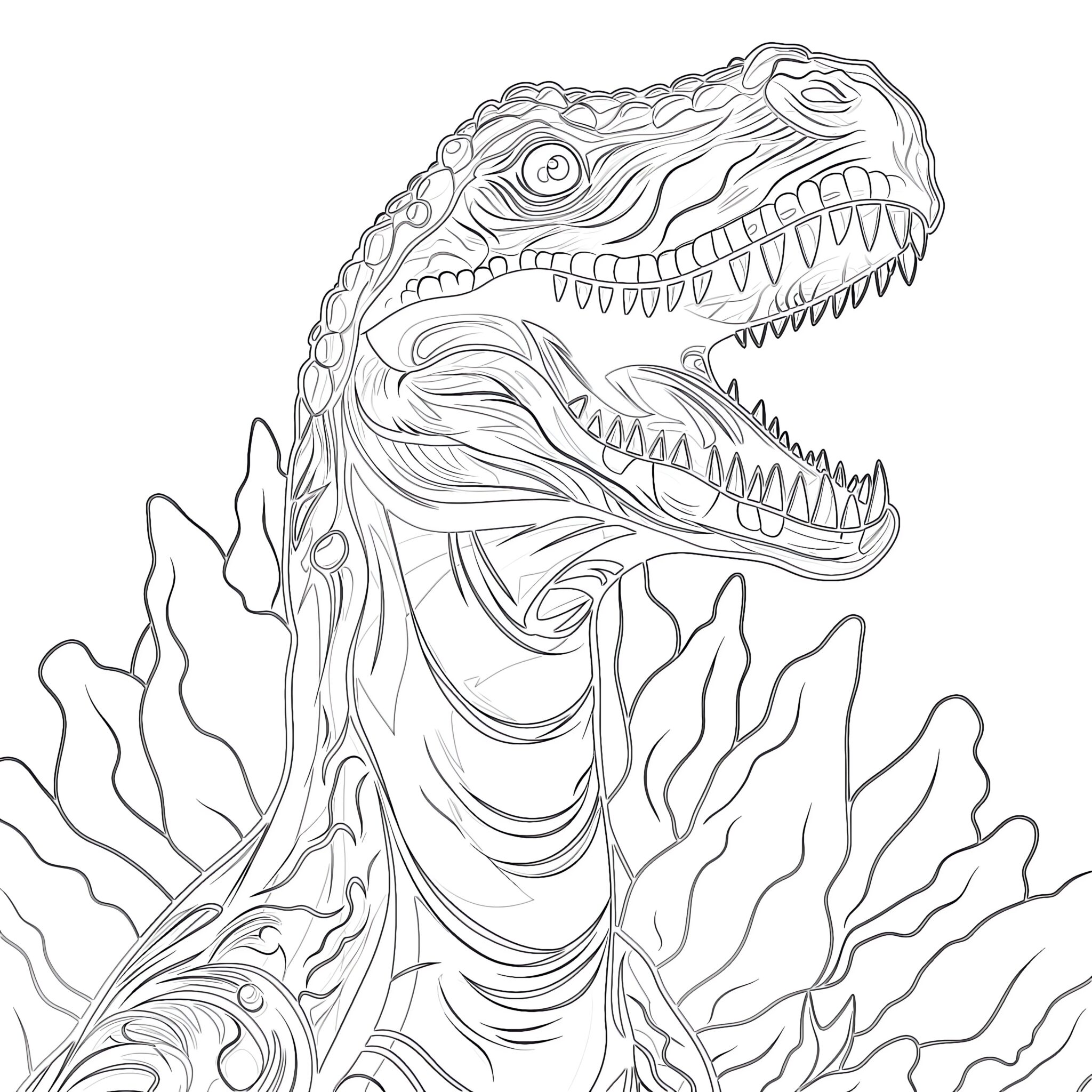 Velociraptor Coloring Page | Coloring Pages Mimi Panda