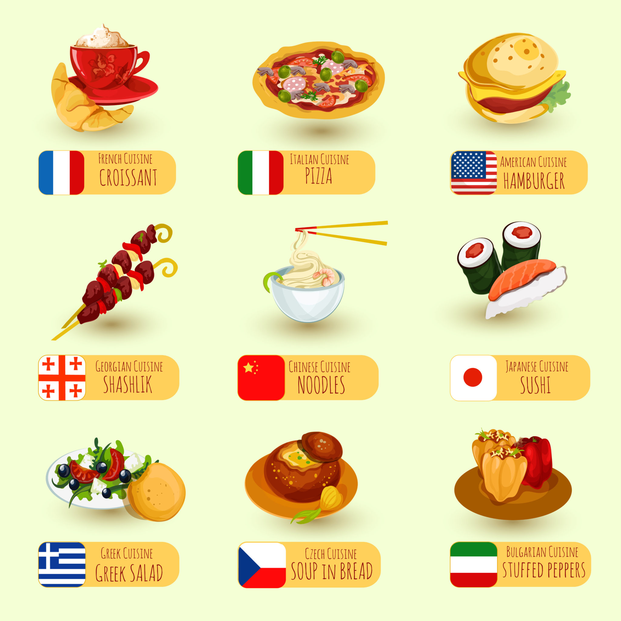 Printable World Food Set Coloring Page - Mimi Panda