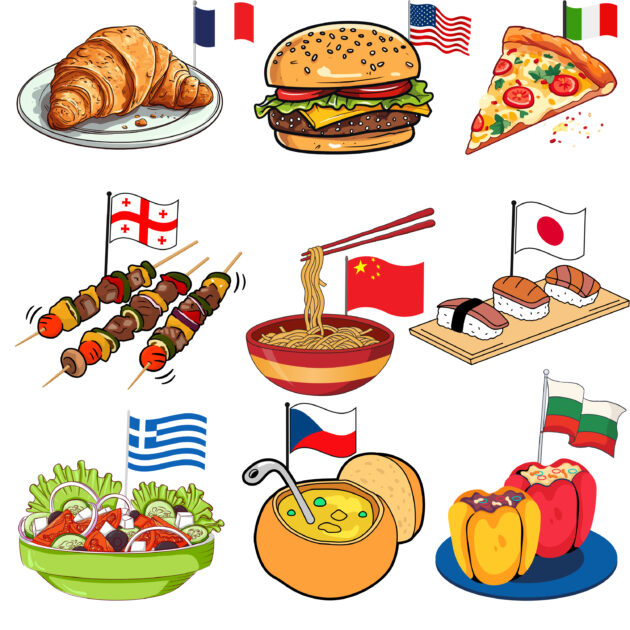 World Food Set Coloring Page | Coloring Pages Mimi Panda