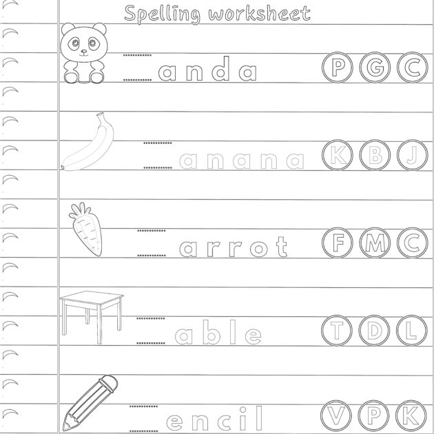 Colouring Spelling Coloring Page | Coloring Pages Mimi Panda