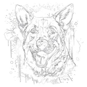 Dog Watercolor Coloring Page | Coloring Pages Mimi Panda