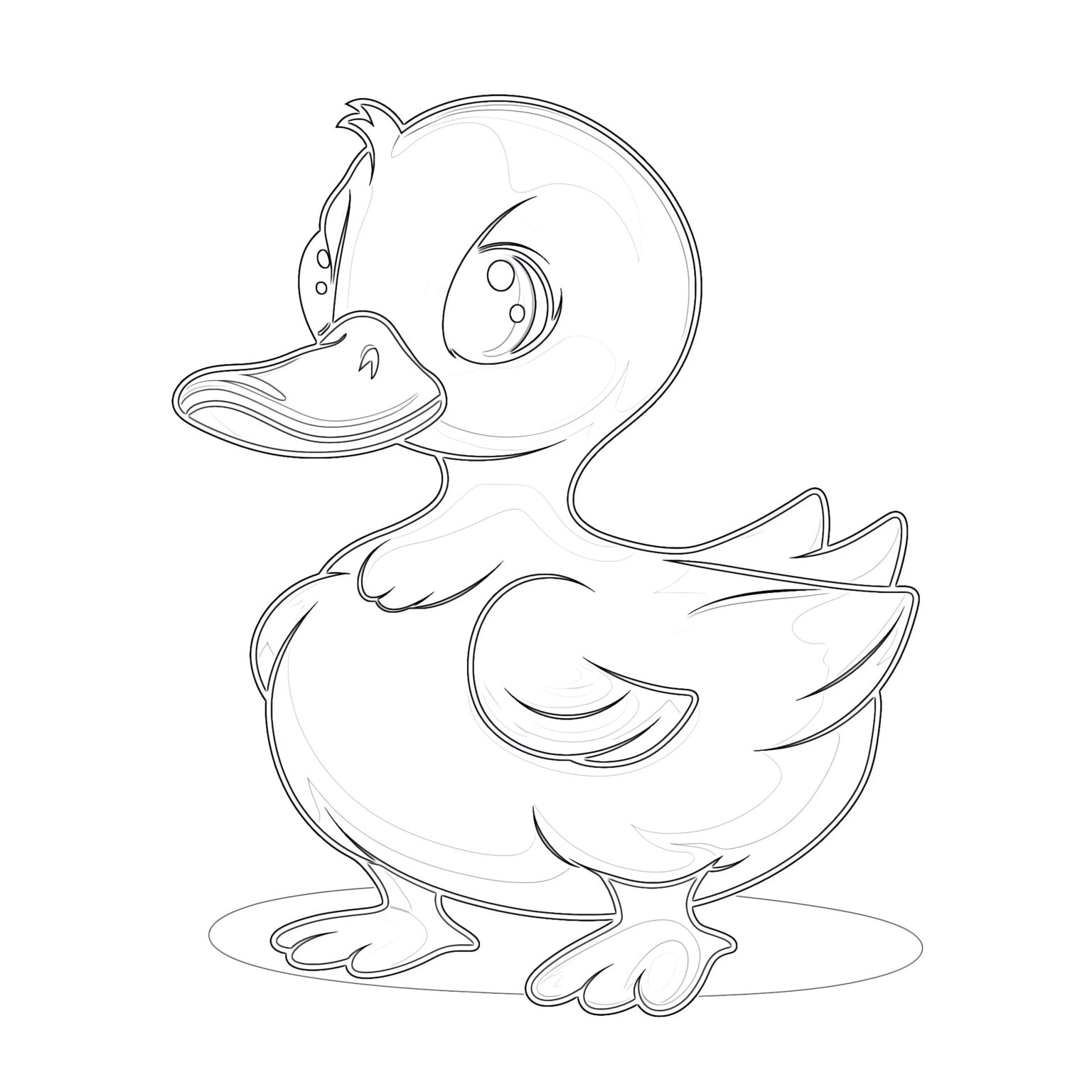 Yellow Duck Coloring Page | Coloring Pages Mimi Panda