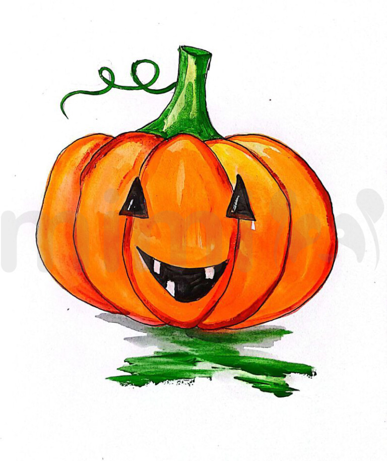 Dibujo De Calabaza: Tutorial Paso A Paso | Mimi Panda