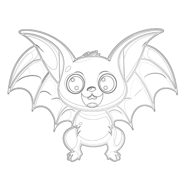 Bat Coloring Page | Coloring Pages Mimi Panda