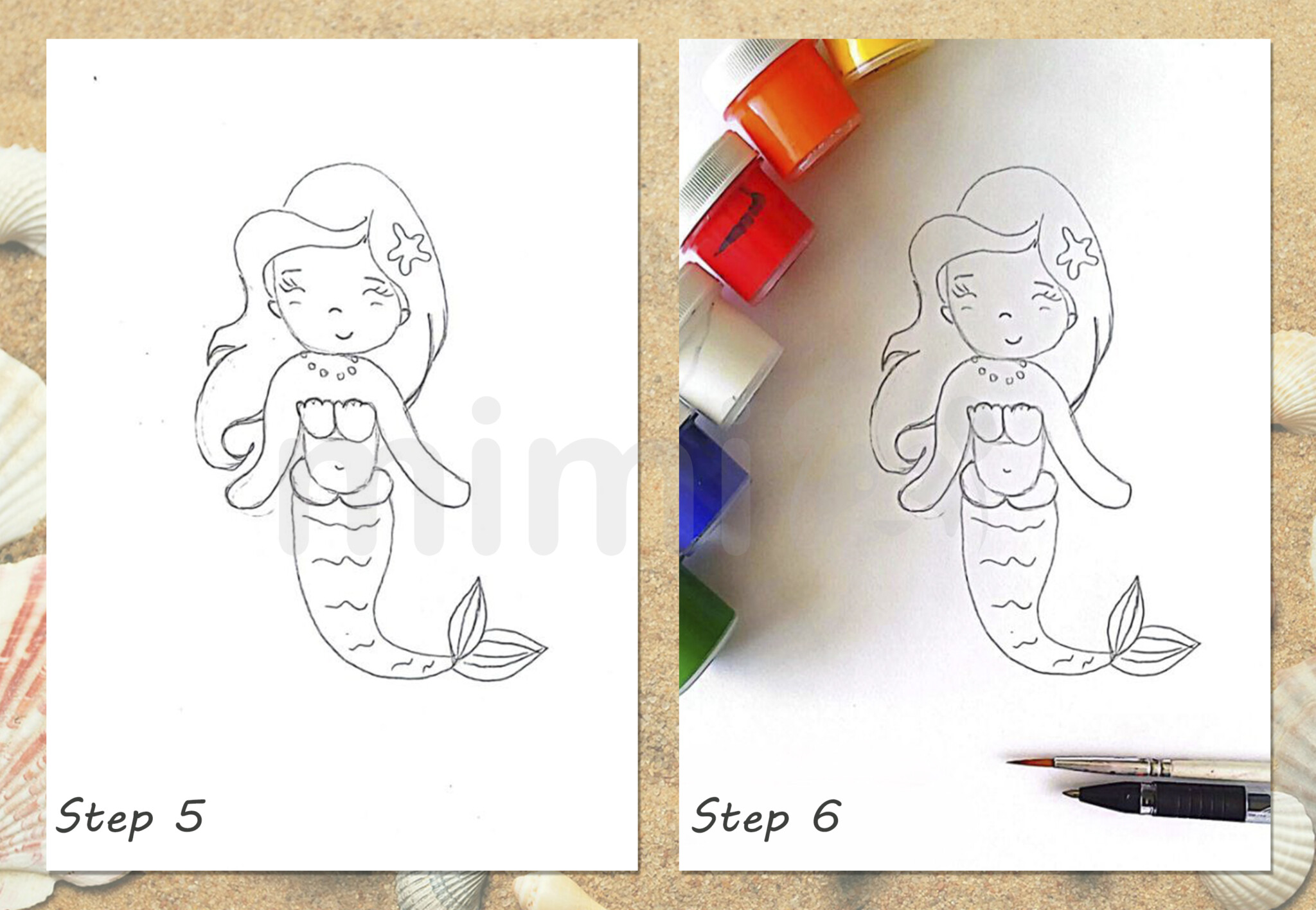 Mermaid Drawing: Step-by-Step Tutorial | Mimi Panda