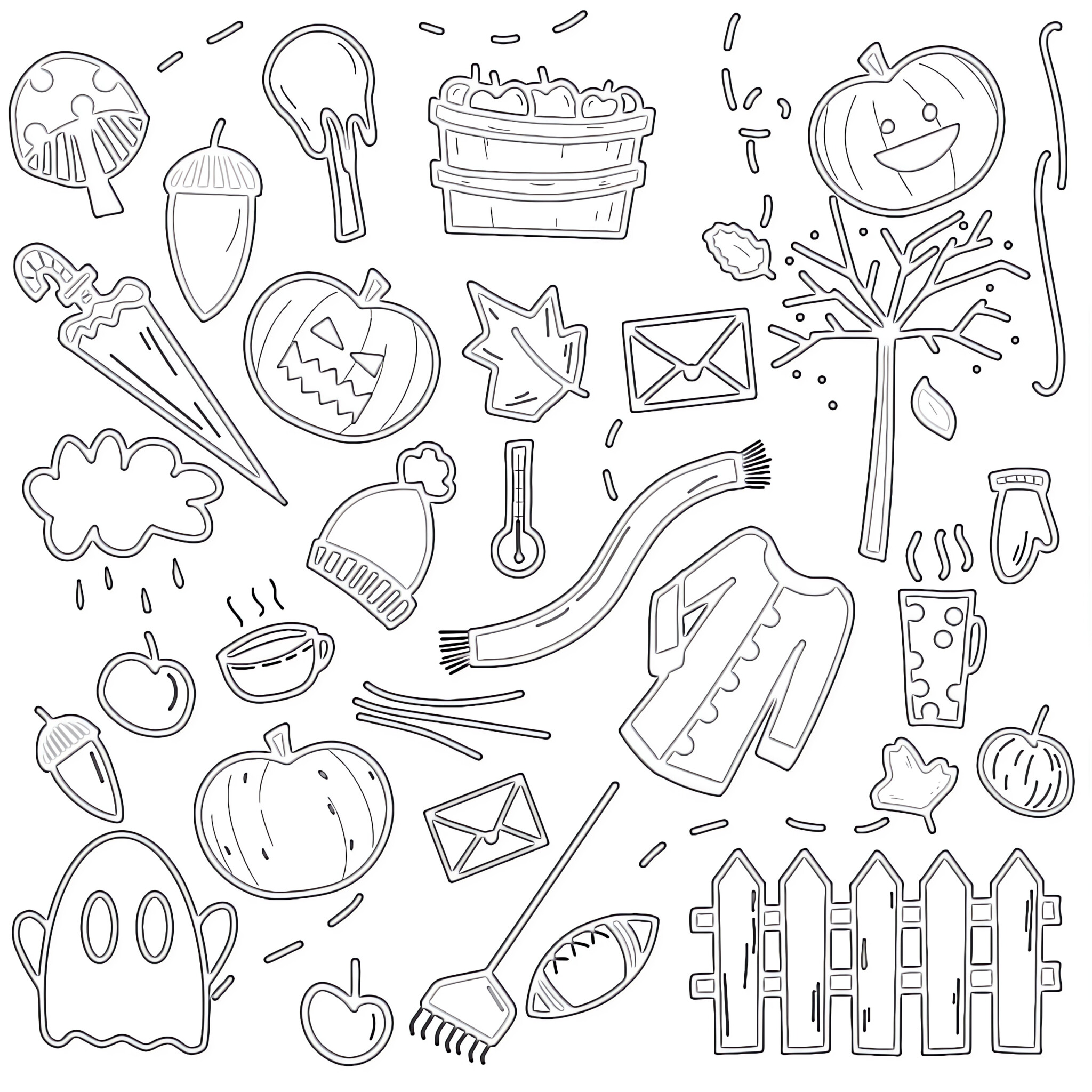 Printable Happy Halloween Coloring Page - Mimi Panda