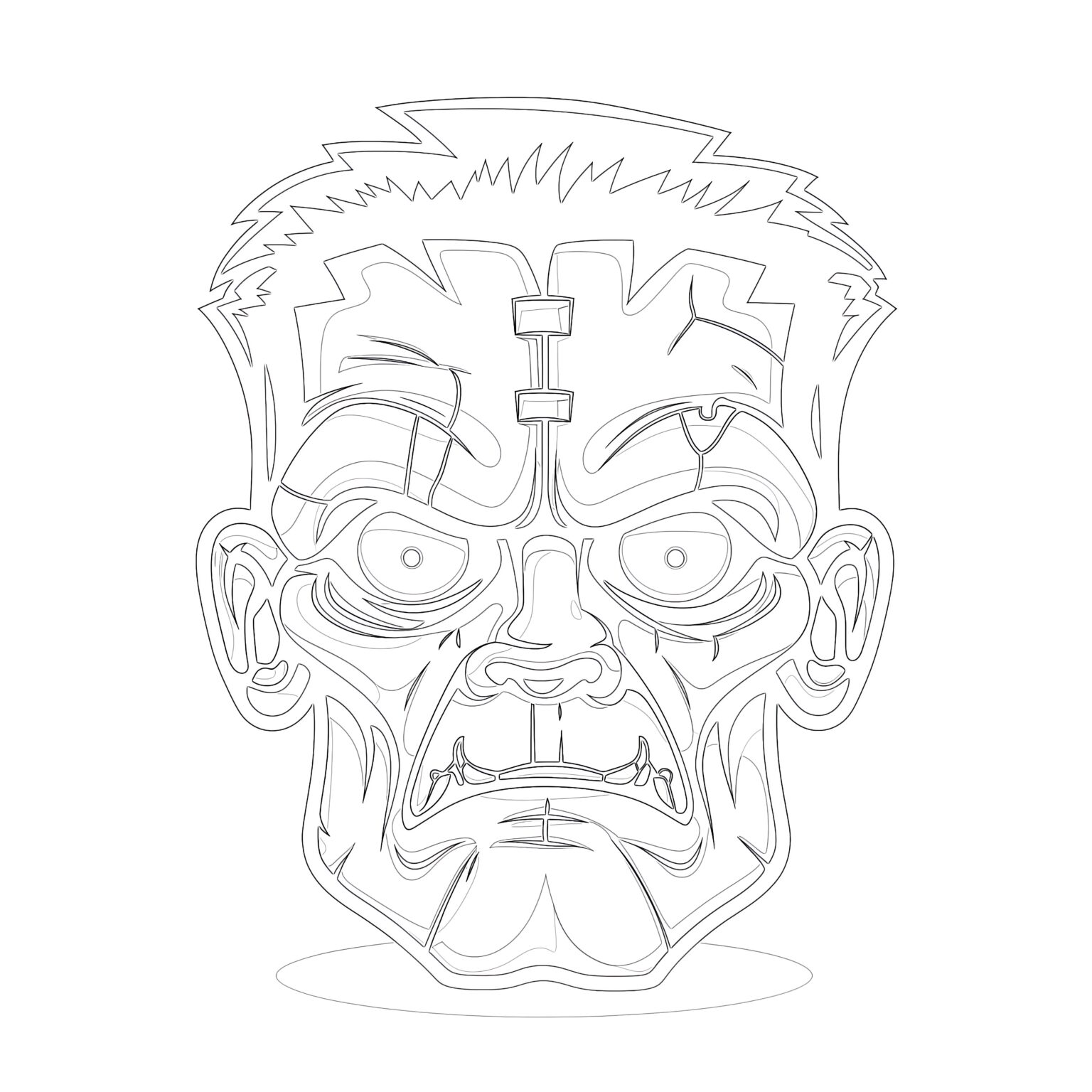 Frankenstein Coloring Page | Coloring Pages Mimi Panda