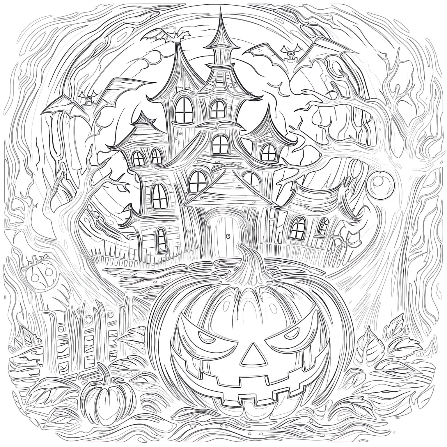 Happy Halloween Coloring Page | Coloring Pages Mimi Panda