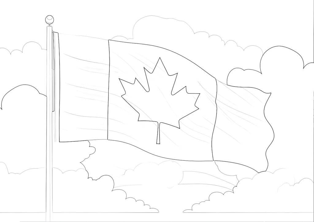 Printable Canada Flag Coloring Page - Mimi Panda