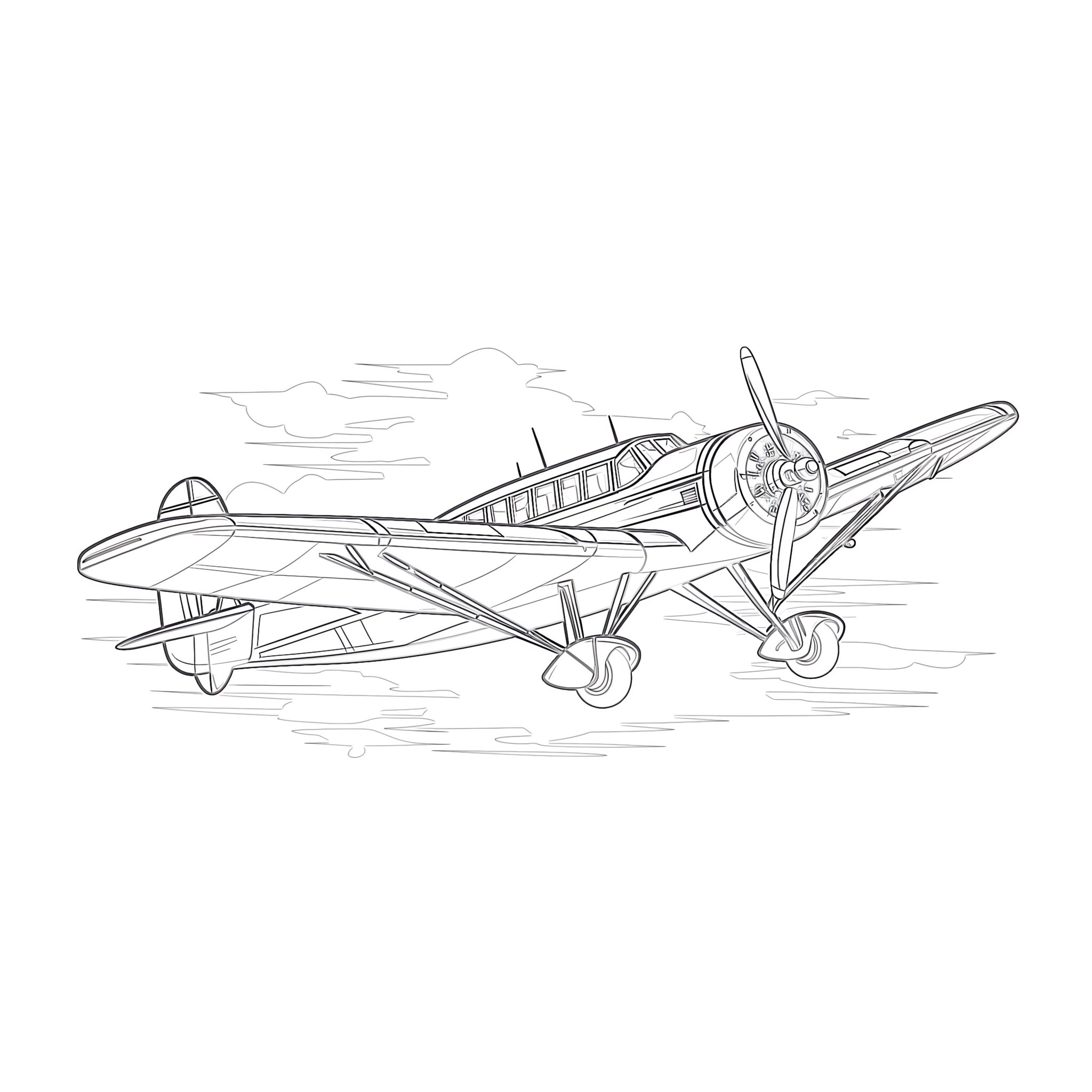 Aircraft Coloring Page | Coloring Pages Mimi Panda