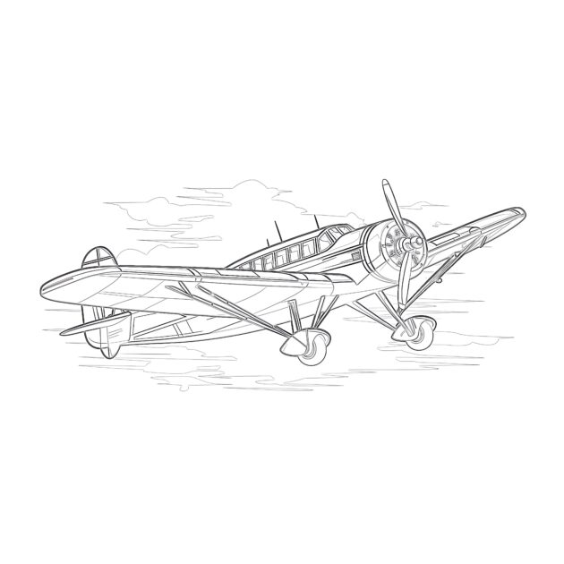 Aircraft Coloring Page | Coloring Pages Mimi Panda