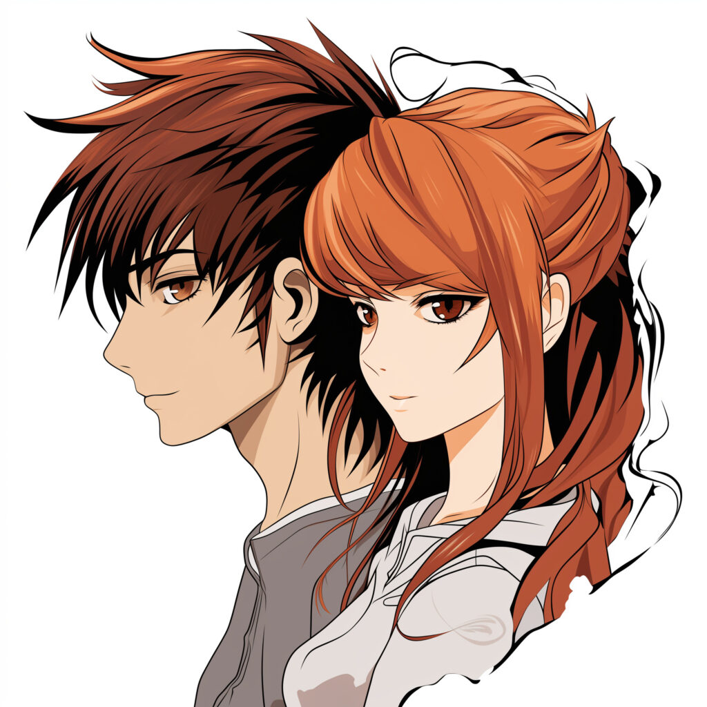 Anime Couple Coloring Page | Coloring Pages Mimi Panda