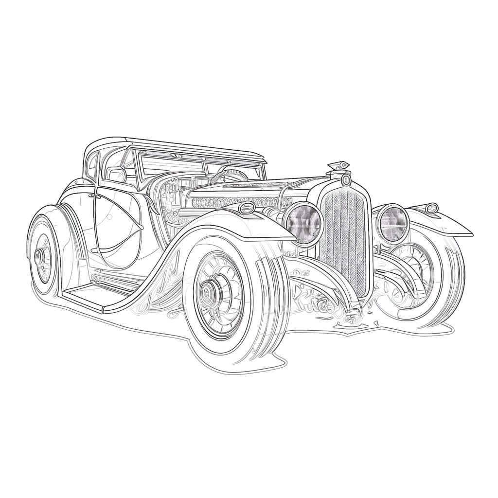 Free Adult Car Coloring Page | Coloring Pages Mimi Panda