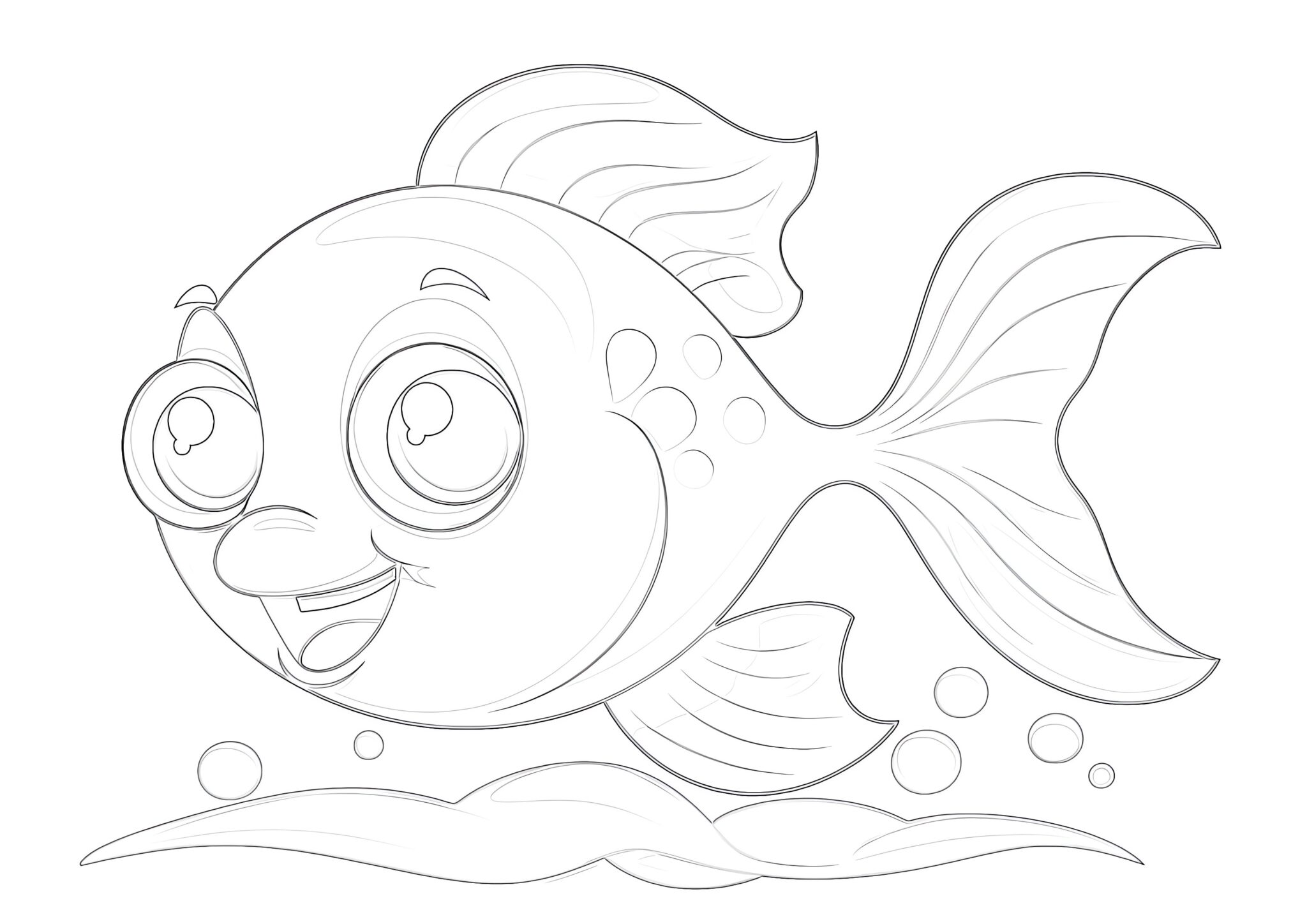 Free Fish Coloring Page | Coloring Pages Mimi Panda