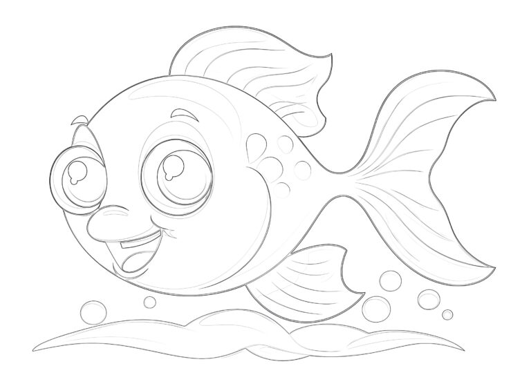 Free Fish Coloring Page | Coloring Pages Mimi Panda