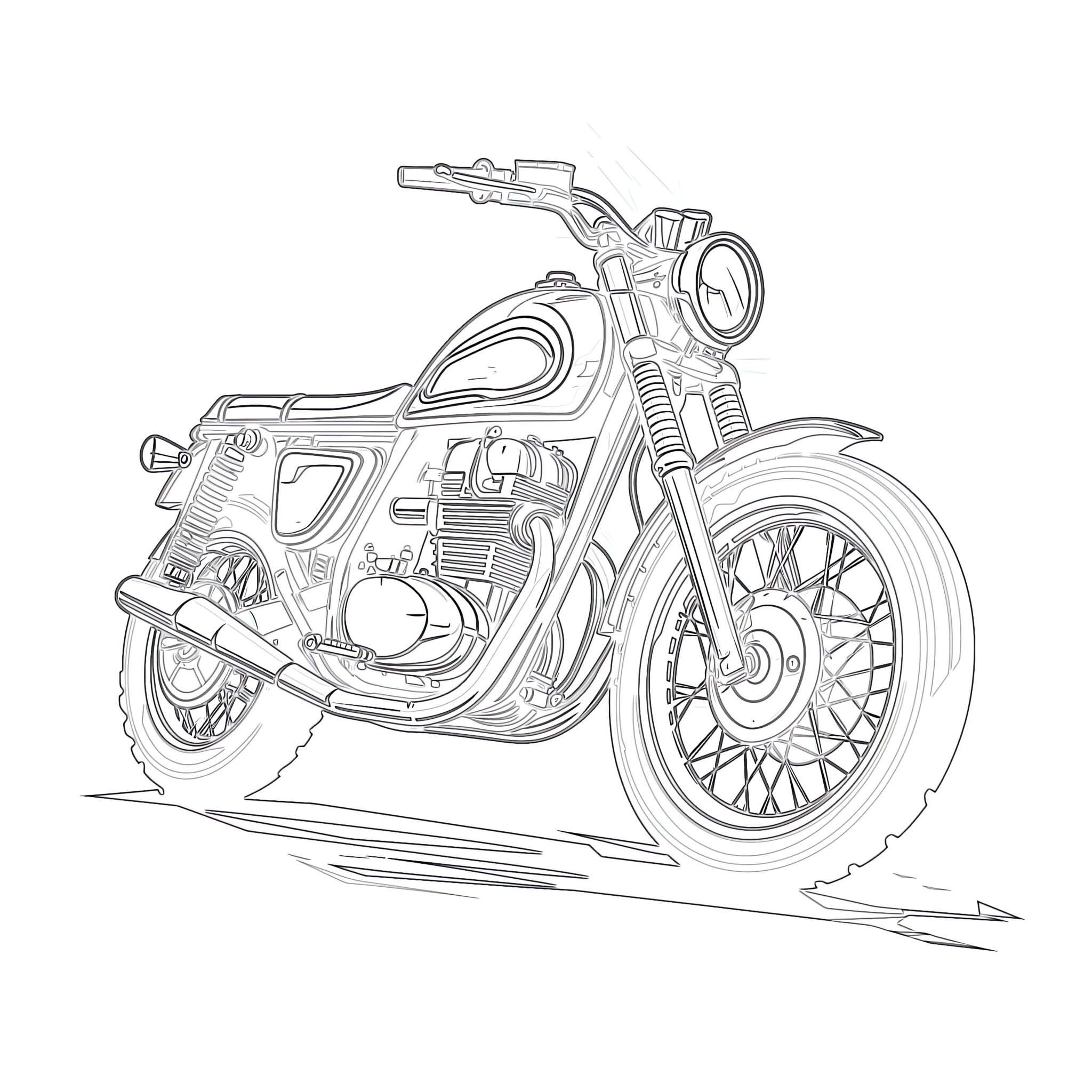 Free Coloring Page Motorcycles | Coloring Pages Mimi Panda