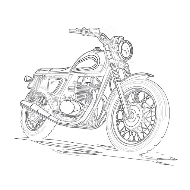 Free Coloring Page Motorcycles | Coloring Pages Mimi Panda