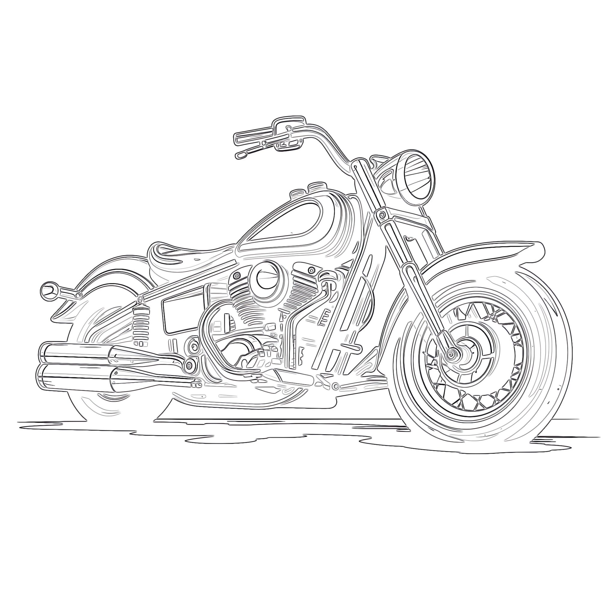 Free Motorbike Coloring Page | Coloring Pages Mimi Panda
