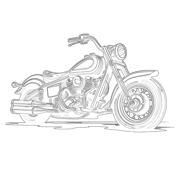 Free Motorbike Coloring Page | Coloring Pages Mimi Panda
