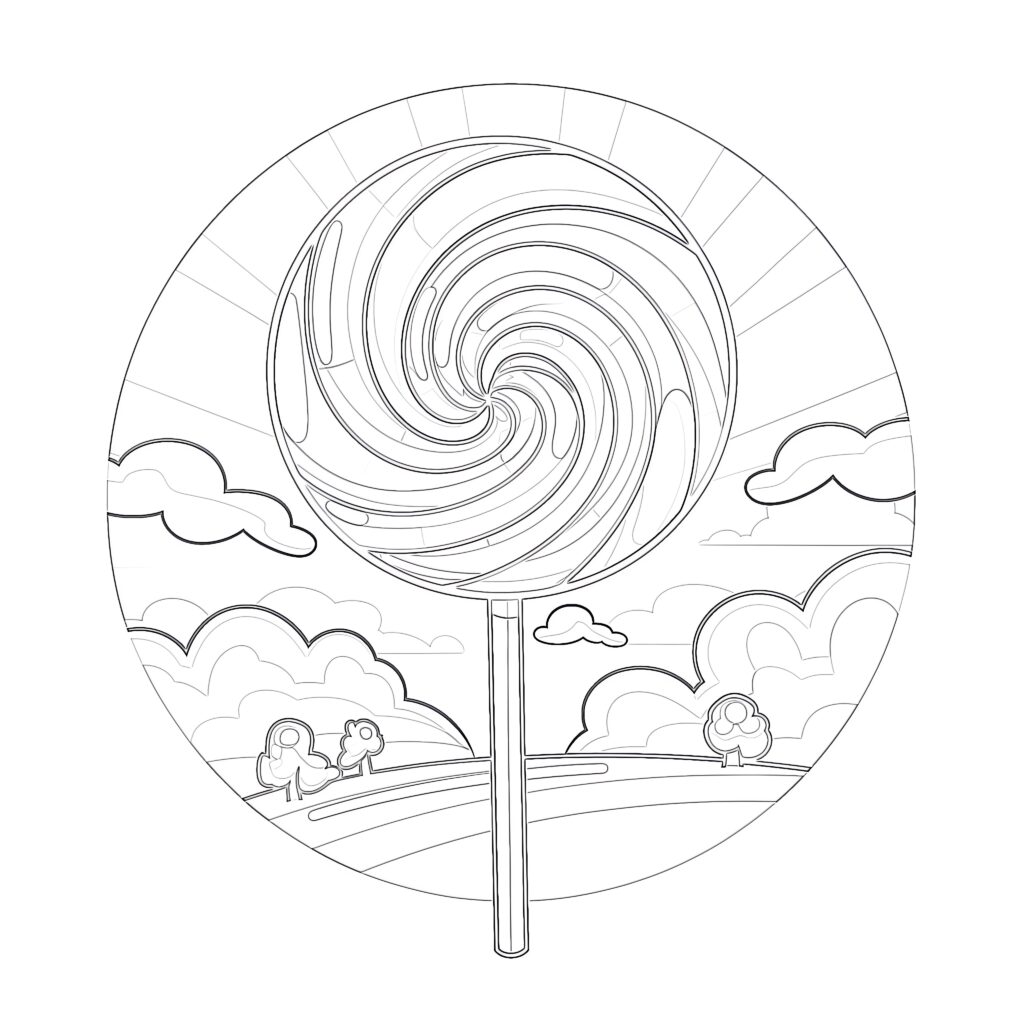 Lollipop Coloring Page | Coloring Pages Mimi Panda