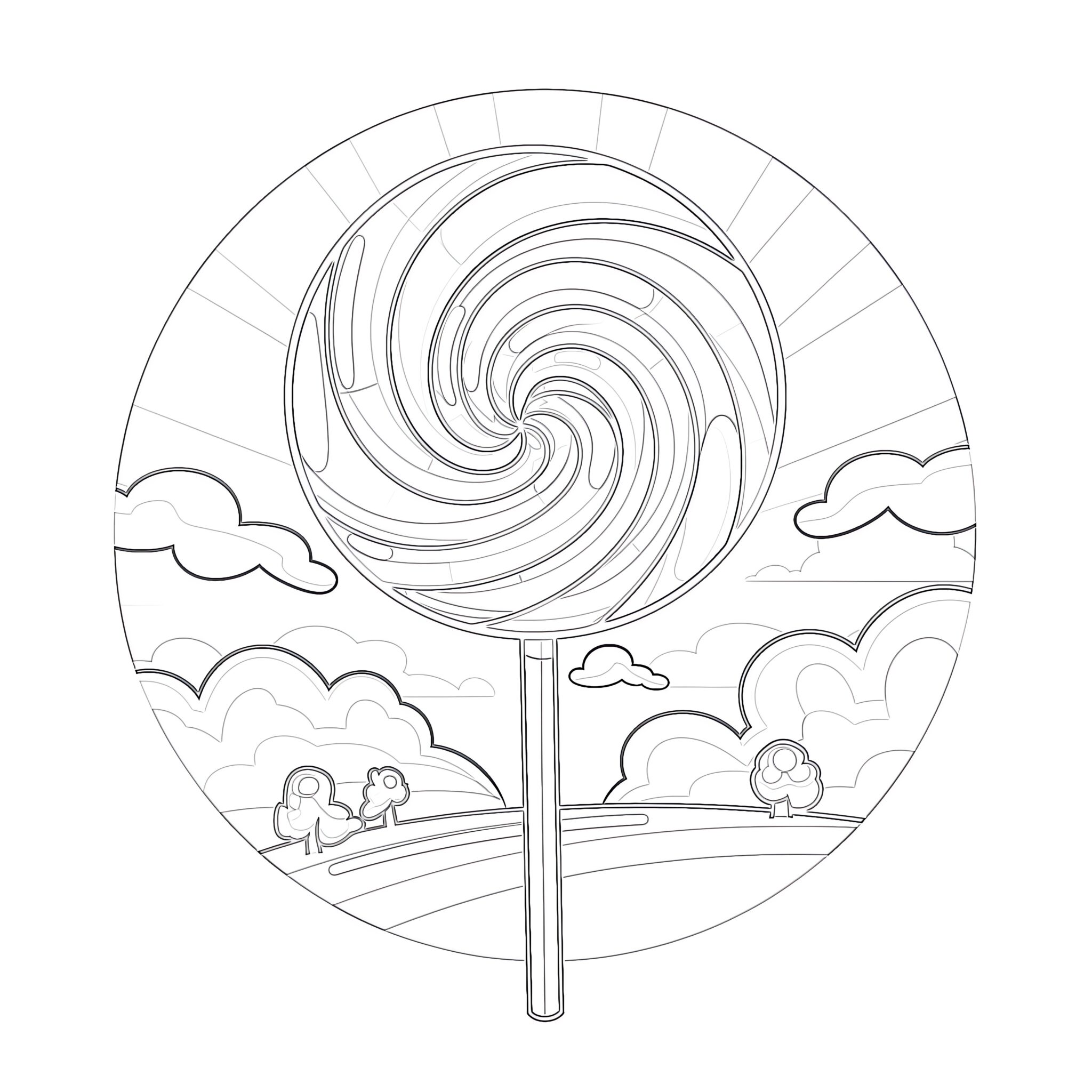 Lollipop Coloring Page | Coloring Pages Mimi Panda