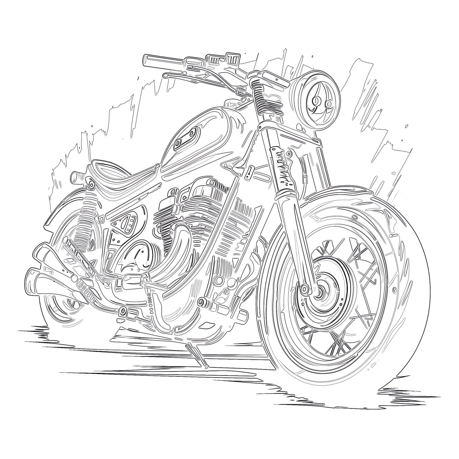 Motorbike Coloring Page | Coloring Pages Mimi Panda